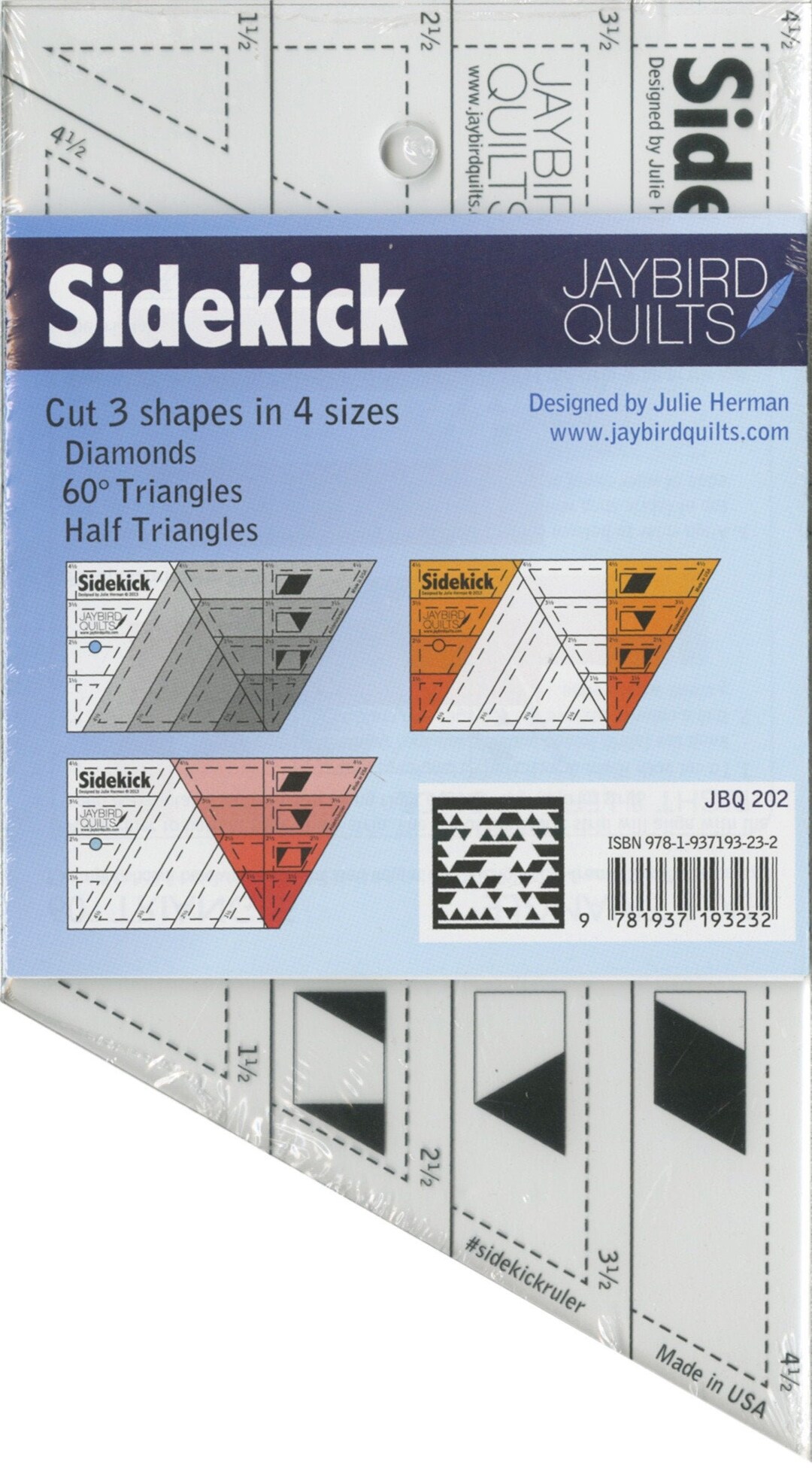 Sidekick Quilting Ruler Acrylic Template From Jaybird Quilts BRAND NEW ...
