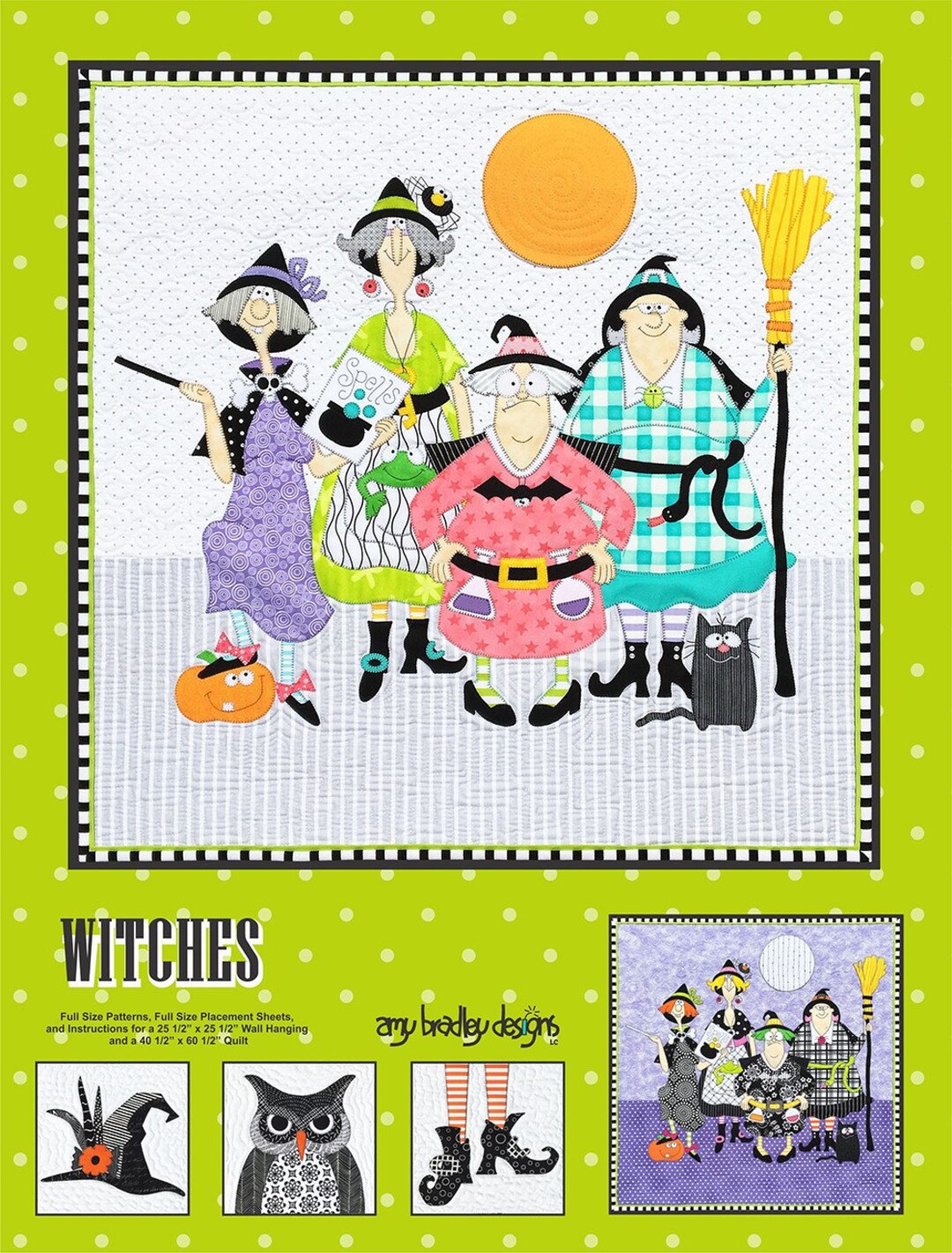 Witches Quilt, Pieced Applique Quilting Pattern From Amy Bradley ...