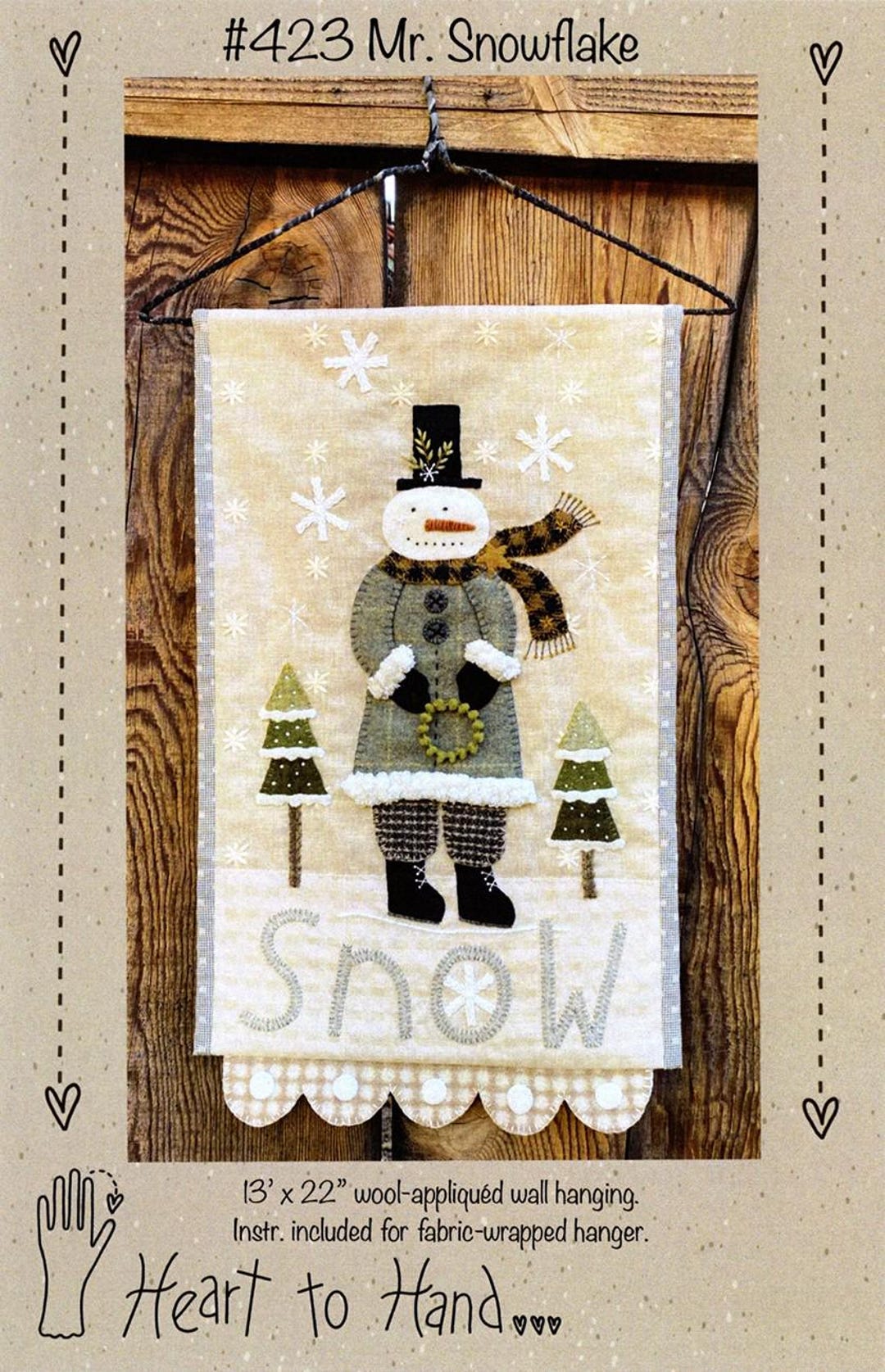 Mr. Snowflake Sewing Pattern, From Heart to Hand BRAND NEW, Please See ...