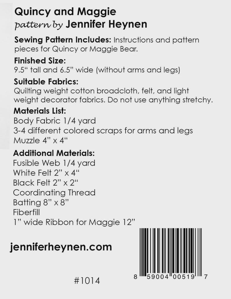 Quincy and Maggie Sewing Pattern, From Jennifer Heynen Creative Co ...