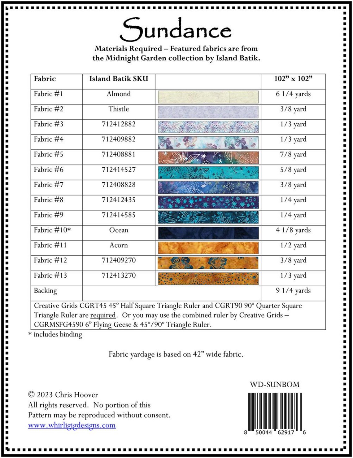 Sundance Quilt Quilting Pattern From Whirligig Designs BRAND NEW ...