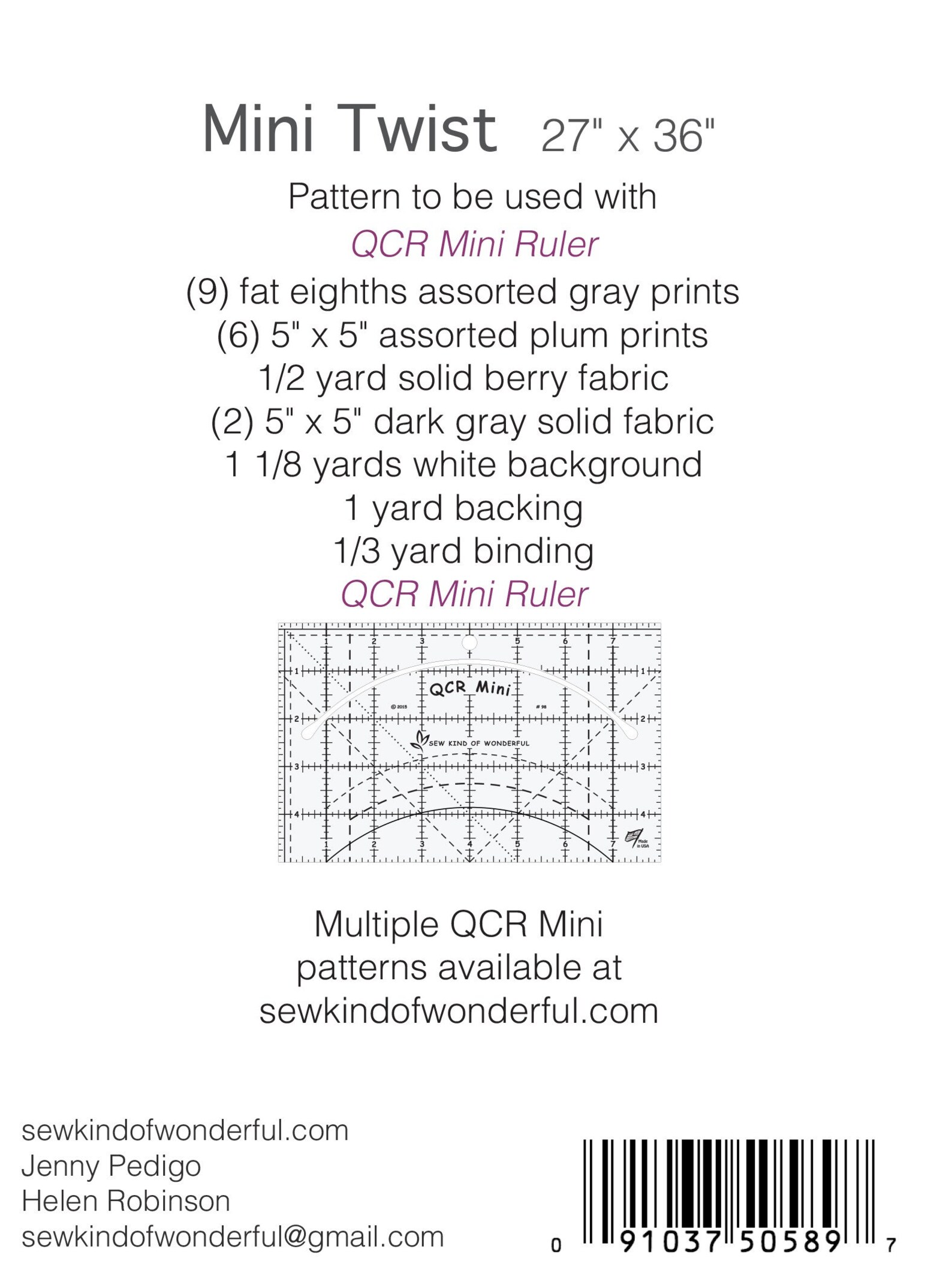 QCR Mini Twist Quilt A Pieced Quilting Pattern by Sew Kind | Etsy