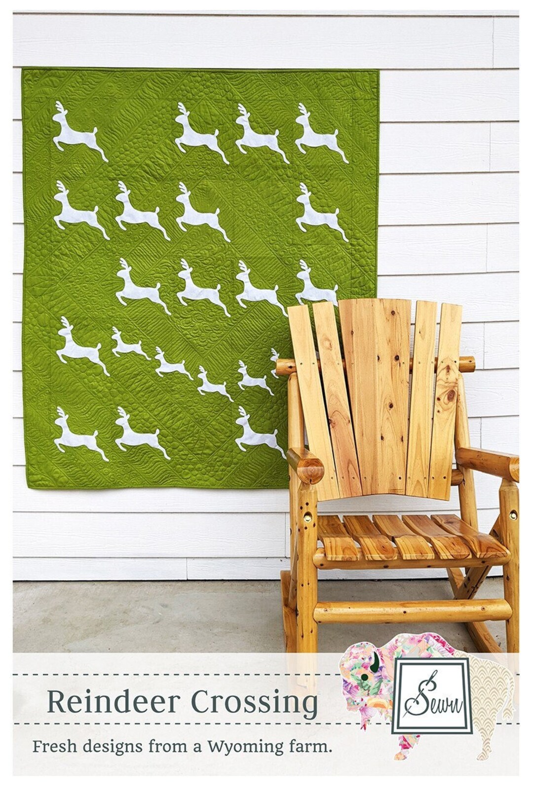 Reindeer Crossing Quilt Quilting Pattern From Sewn Wyoming BRAND NEW ...