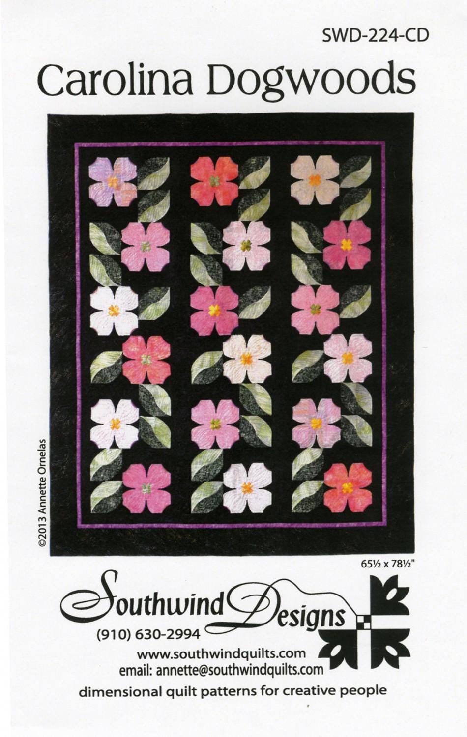 Carolina Dogwoods Quilt Quilting Pattern From Southwind Designs BRAND ...