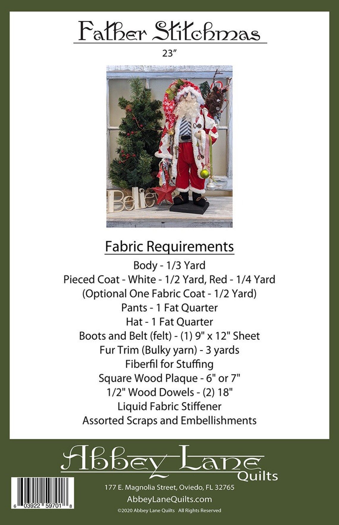 Father Stitchmas Santa Sewing and Craft Pattern From Abbey - Etsy