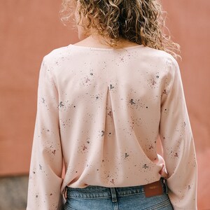 Geneva V-neck Blouse Top Sewing Pattern, Sizes 0 to 20, From Liesl ...