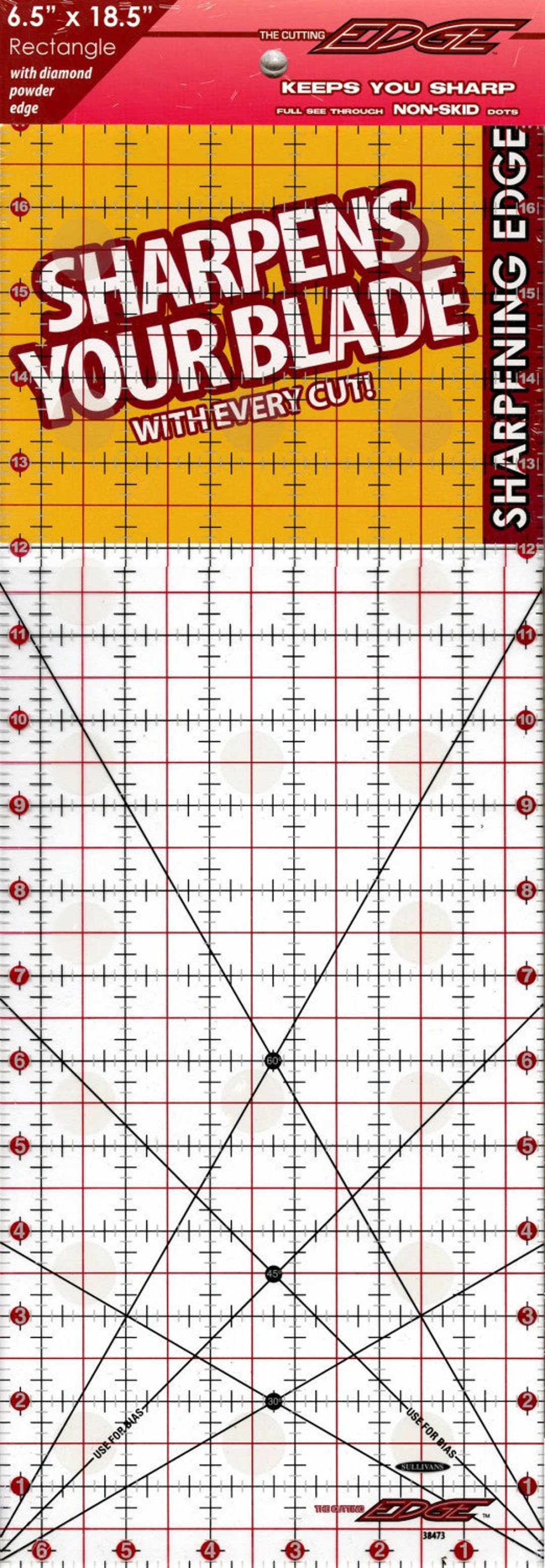 The Cutting Edge Clear Acrylic Sharpening Edge Square Quilting Ruler 6 ...
