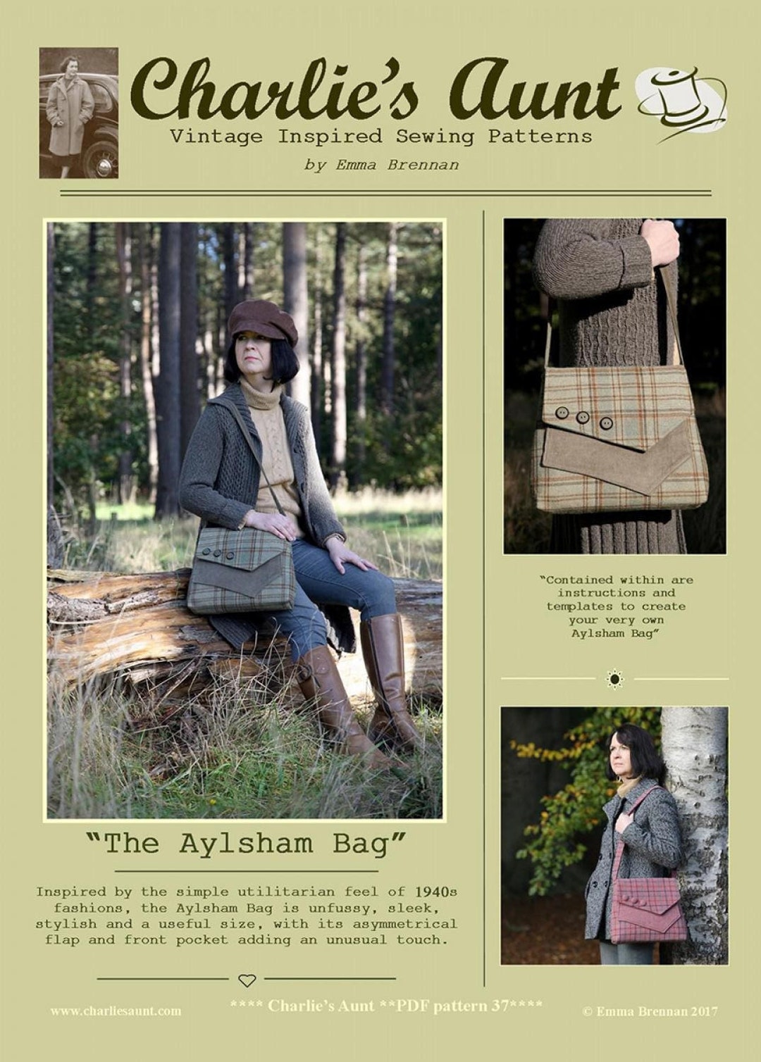 The Aylsham Bag Purse Sewing Pattern, From Charlie's Aunt Patterns ...