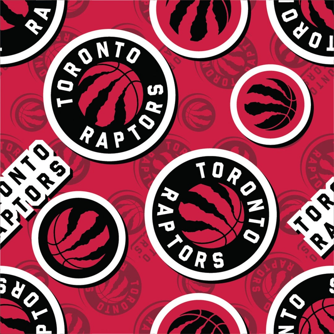 NBA Basketball Toronto Raptors Sticker Toss on Woven Cotton Fabric ...