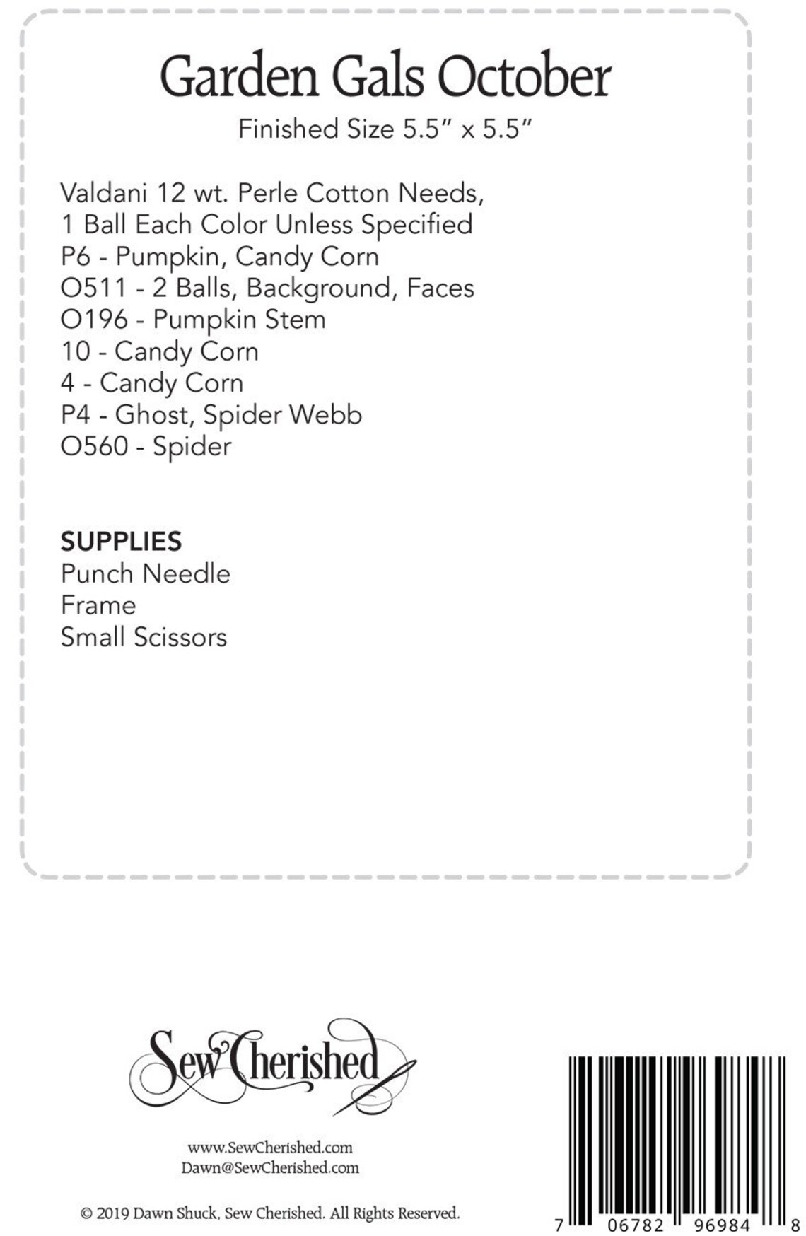 Garden Gals October Punch Needle Pattern From Sew Cherished - Etsy