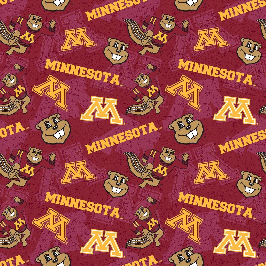 The University of Minnesota Gophers Tone on Tone Cotton Fabric Priced ...