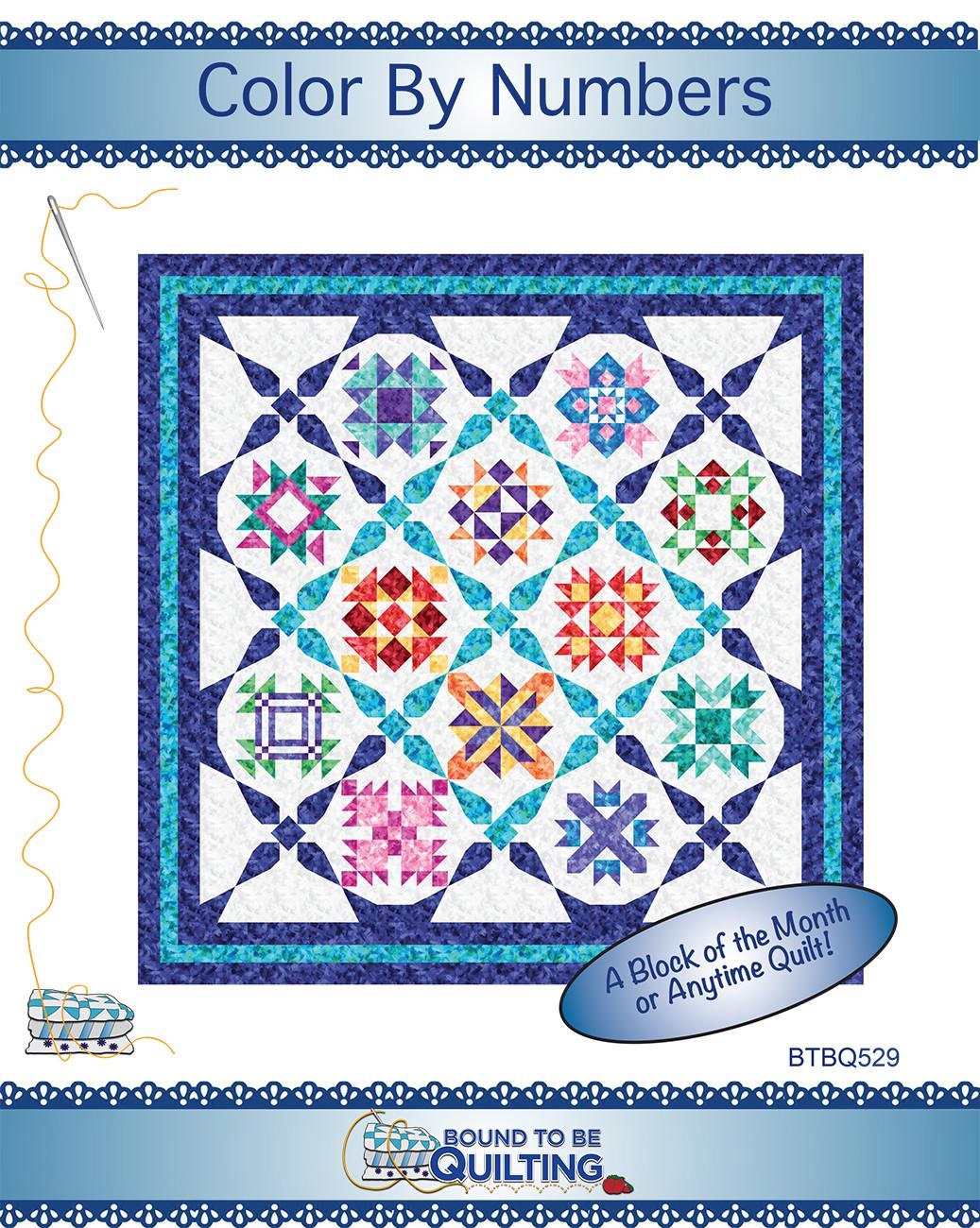Color by Numbers Block of the Month Quilt Pattern, From Bound to Be ...