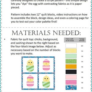 Easter Chicks and Eggs Quilt Quilting Pattern From Faith and Fabric ...