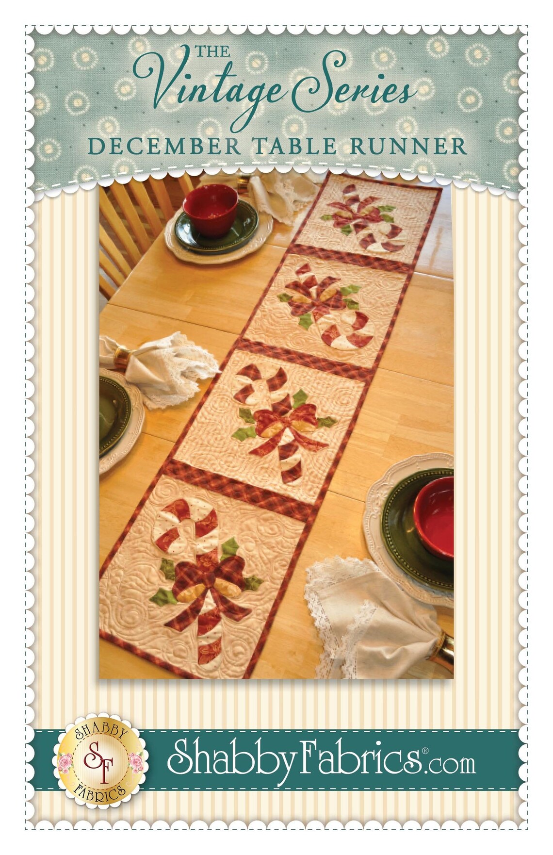 The Vintage Series December Candy Cane Table Runner Quilting - Etsy