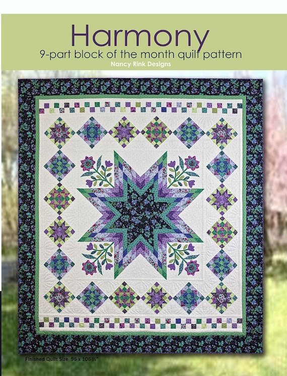 Harmony 9 Part BOM Pieced Quilt Pattern From Nancy Rink | Etsy