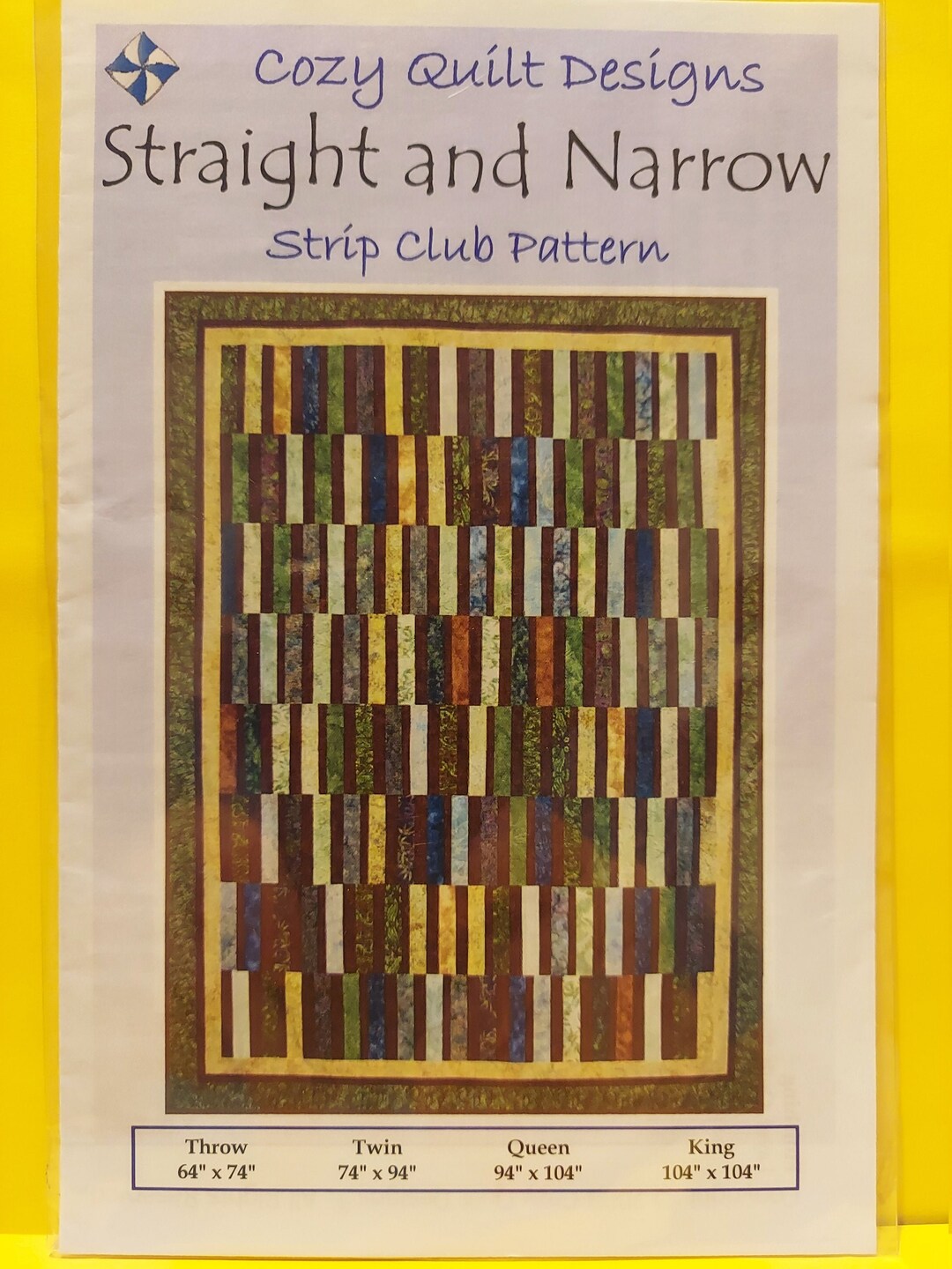 Straight and Narrow Quilt Quilting Pattern, From Cozy Quilt Designs NEW ...