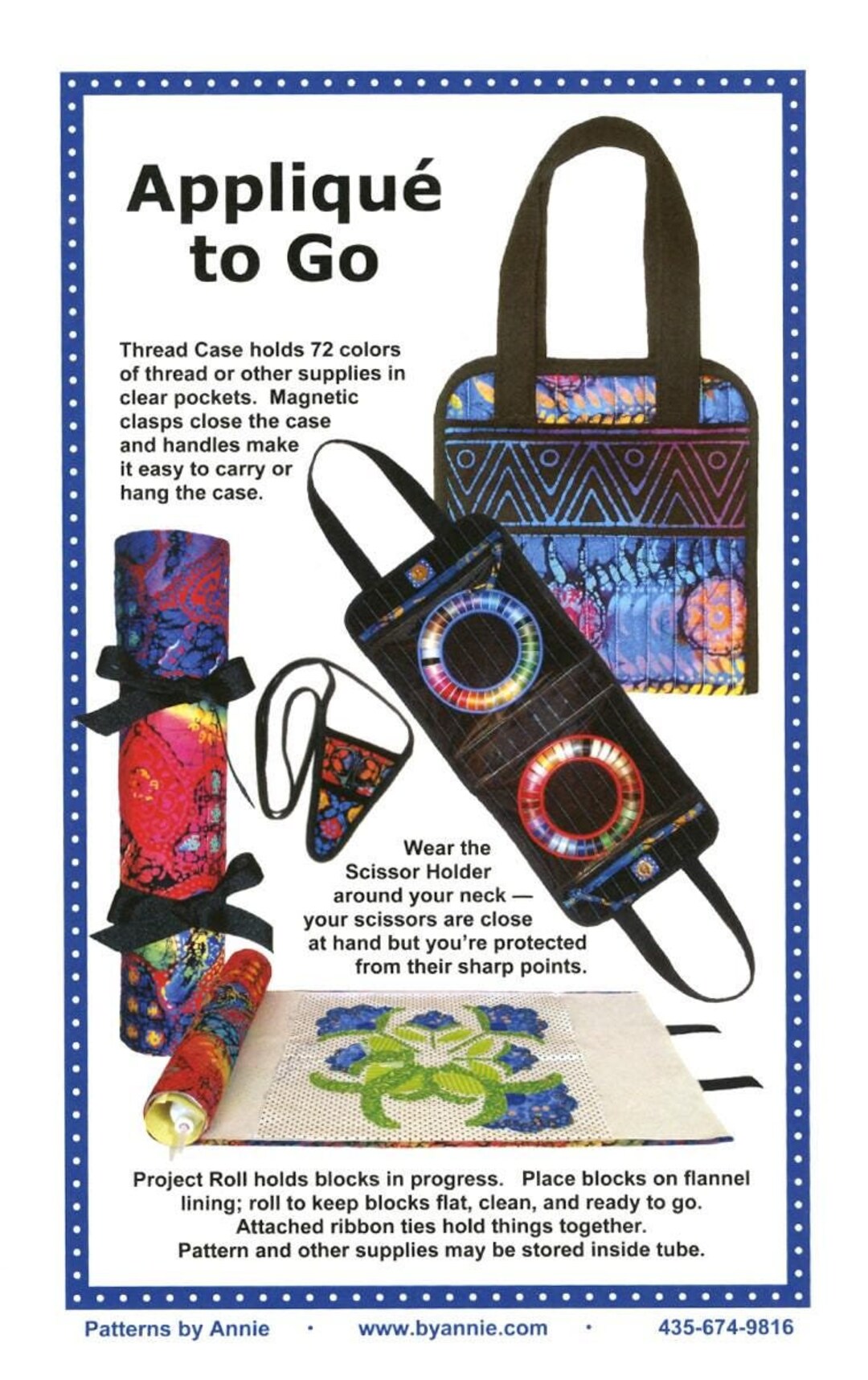 Applique to Go Sewing Pattern From Byannie BRAND NEW, Please See ...