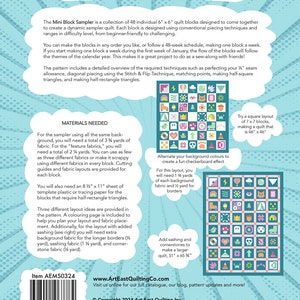 Mini Block Sampler Quilt Pattern Book, From Art East Quilting Co. BRAND ...