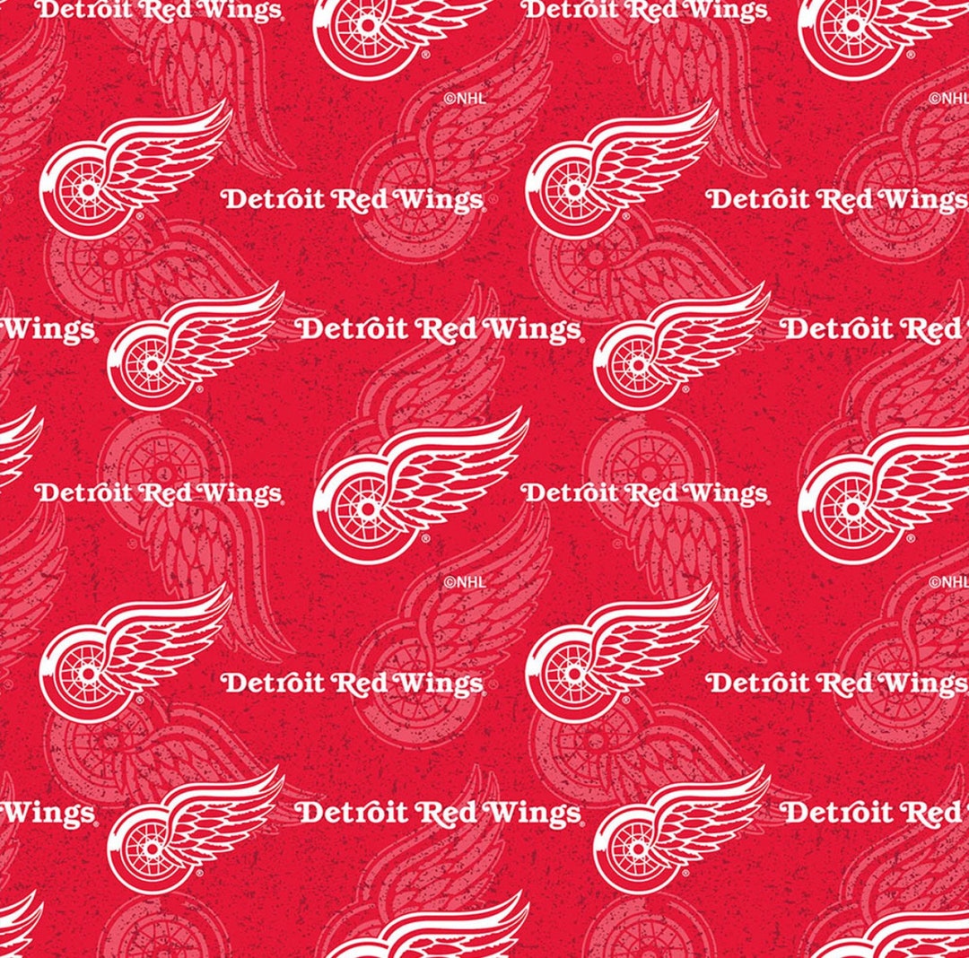 NHL Hockey Detroit Red Wings Tone on Tone Cotton Fabric, From Sykel ...