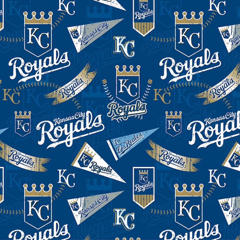 MLB Kansas City Royals Pennants Baseball Woven Cotton Fabric, Priced by ...