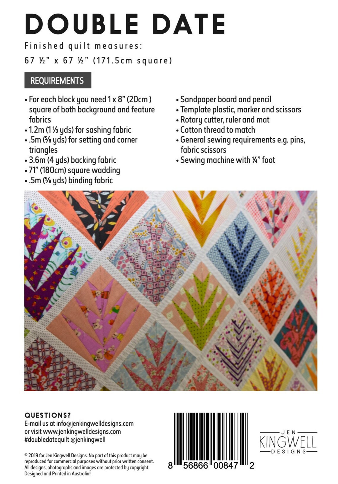 Double Date Quilt Pattern and Acrylic Template From Jen Kingwell ...