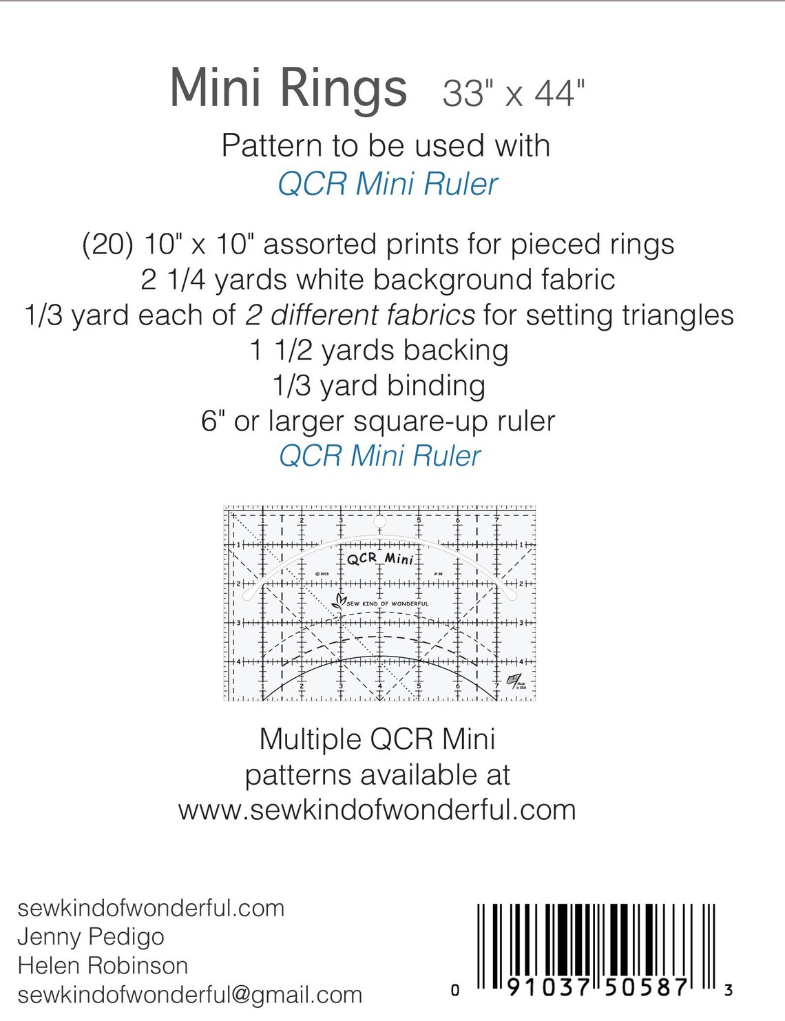 QCR Mini Rings Quilt A Pieced Quilting Pattern by Sew Kind - Etsy