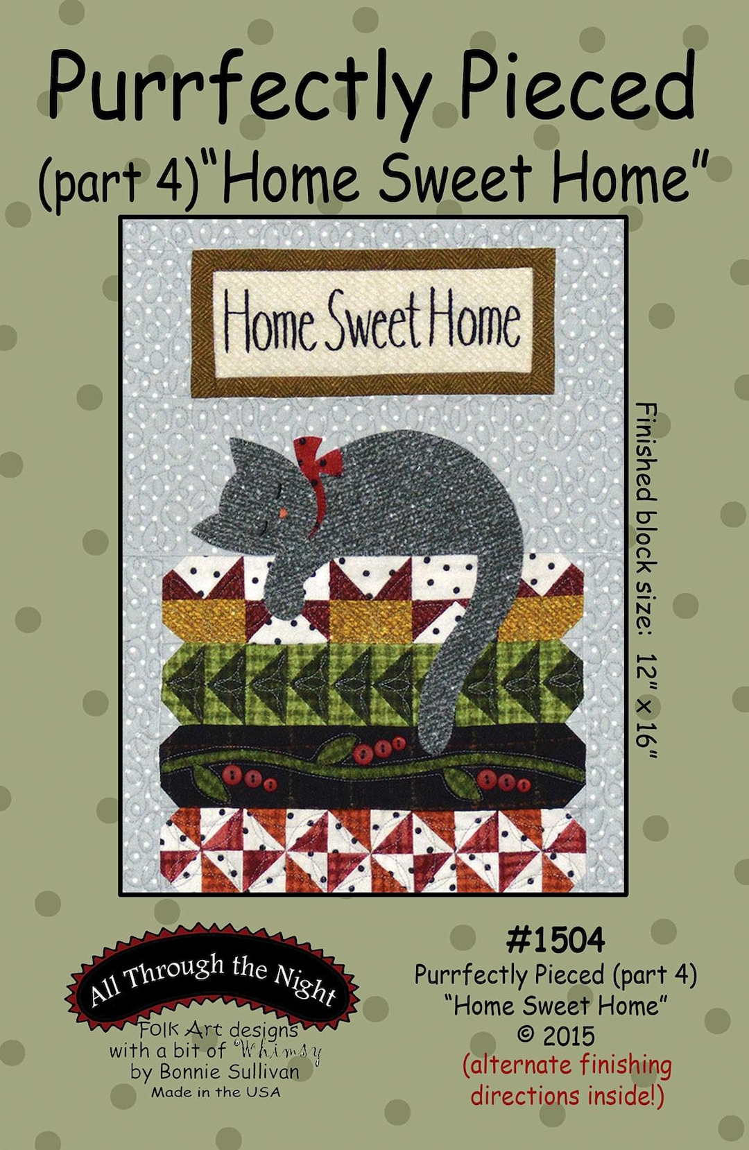 Purrfectly Pieced 4 Home Sweet Home Quilting Pattern From All Through ...