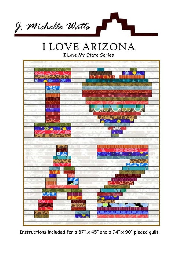 I Love Arizona State Series Quilt Quilting Pattern From J. - Etsy