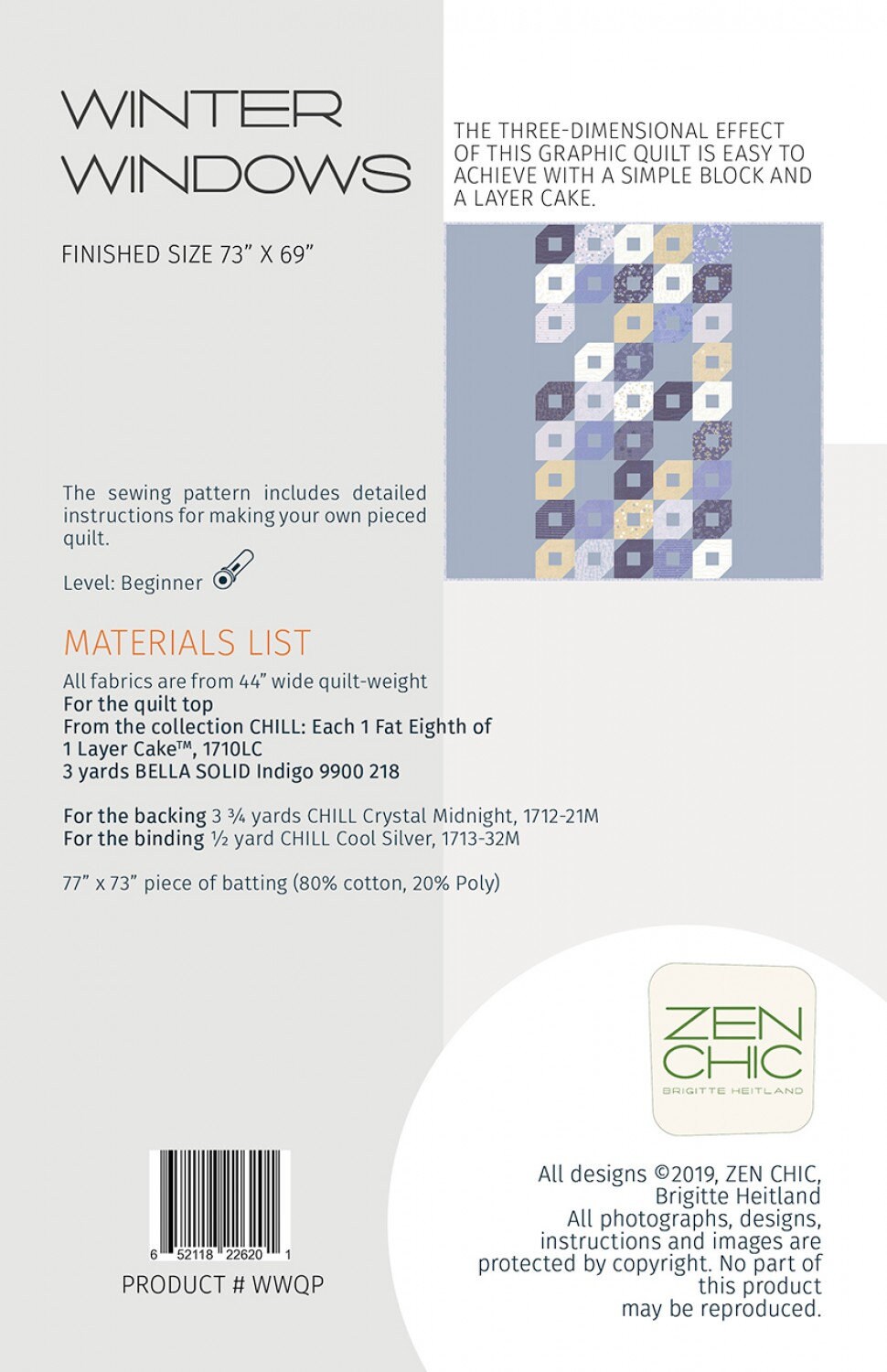 Winter Windows Quilt Quilting Pattern From Zen Chic Patterns | Etsy