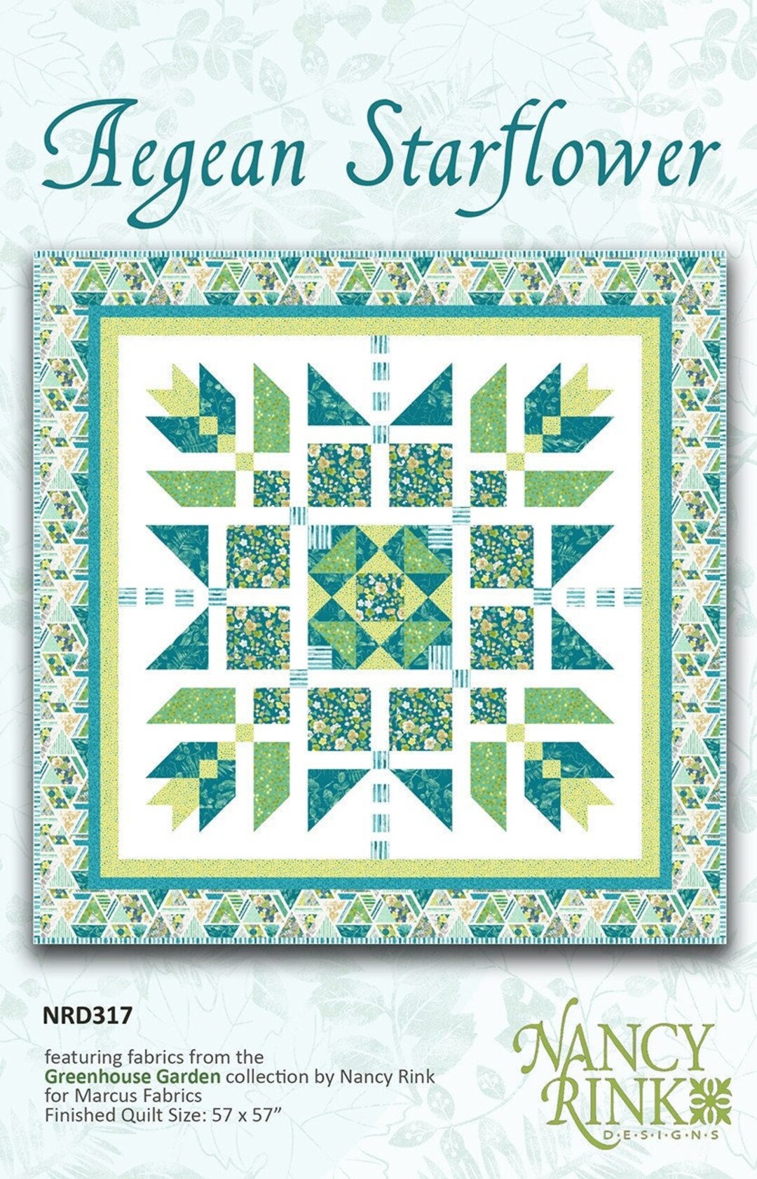 Aegean Starflower Pieced Quilt Quilting Pattern From Nancy Rink Designs ...