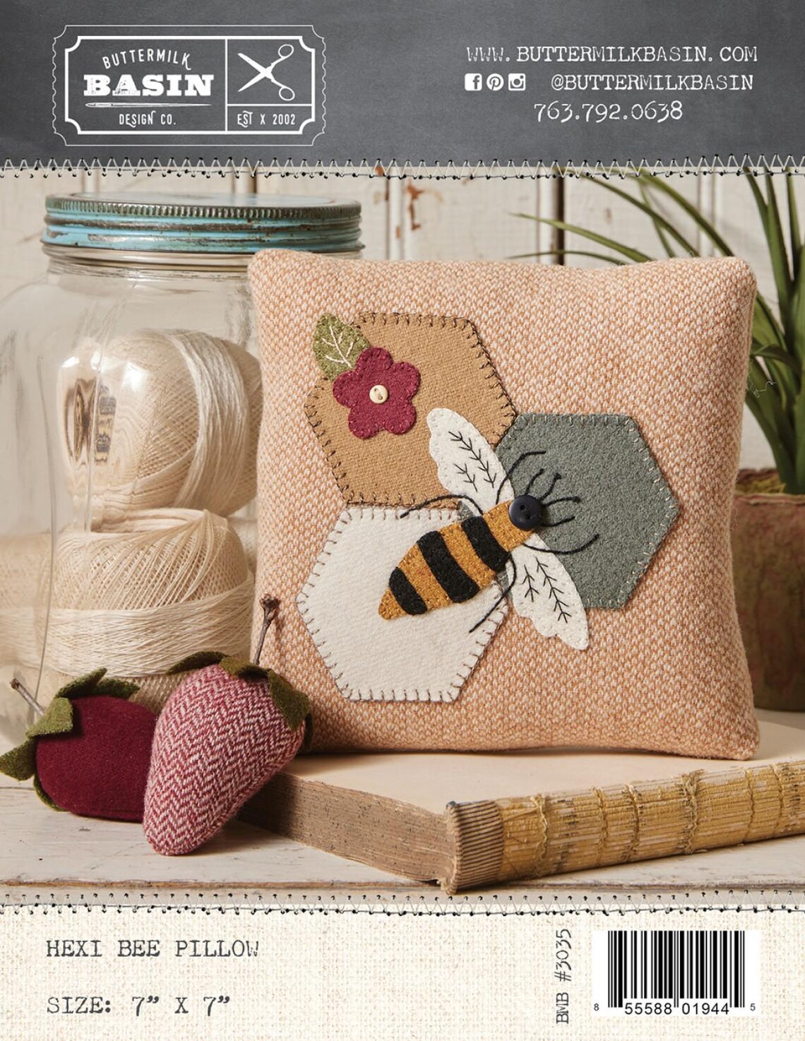 Hexi Bee Pillow Sewing Pattern From Buttermilk Basin NEW, Please See ...