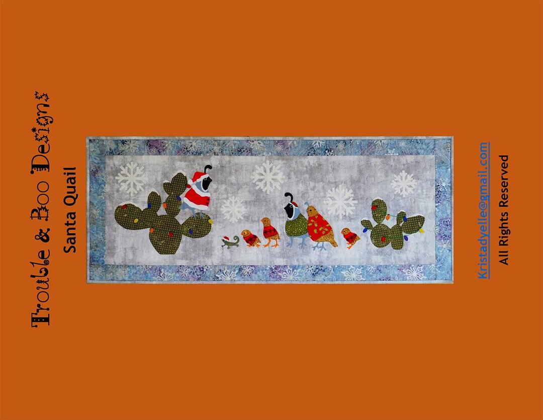 Santa Quail Quilt Quilting Pattern From Trouble and Boo Designs NEW, Please See Description and ...