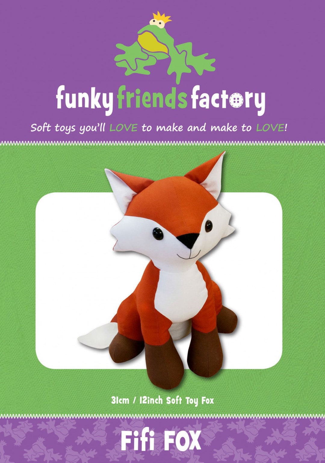 Fifi Fox Plush Toy Sewing Pattern From Funky Friends Factory NEW ...