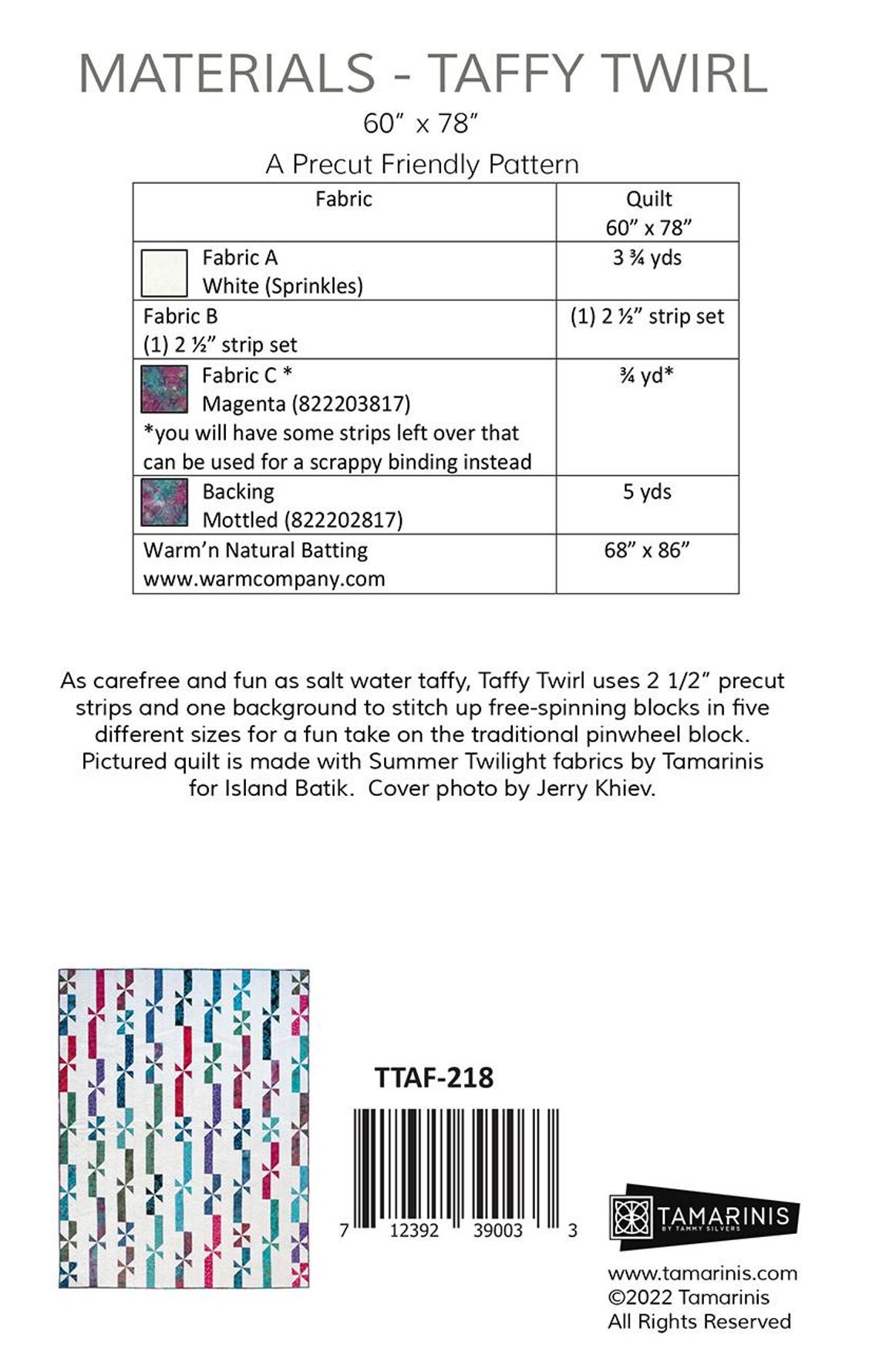Taffy Twirl Quilt Quilting Pattern, From Tamarinis Patterns BRAND NEW ...