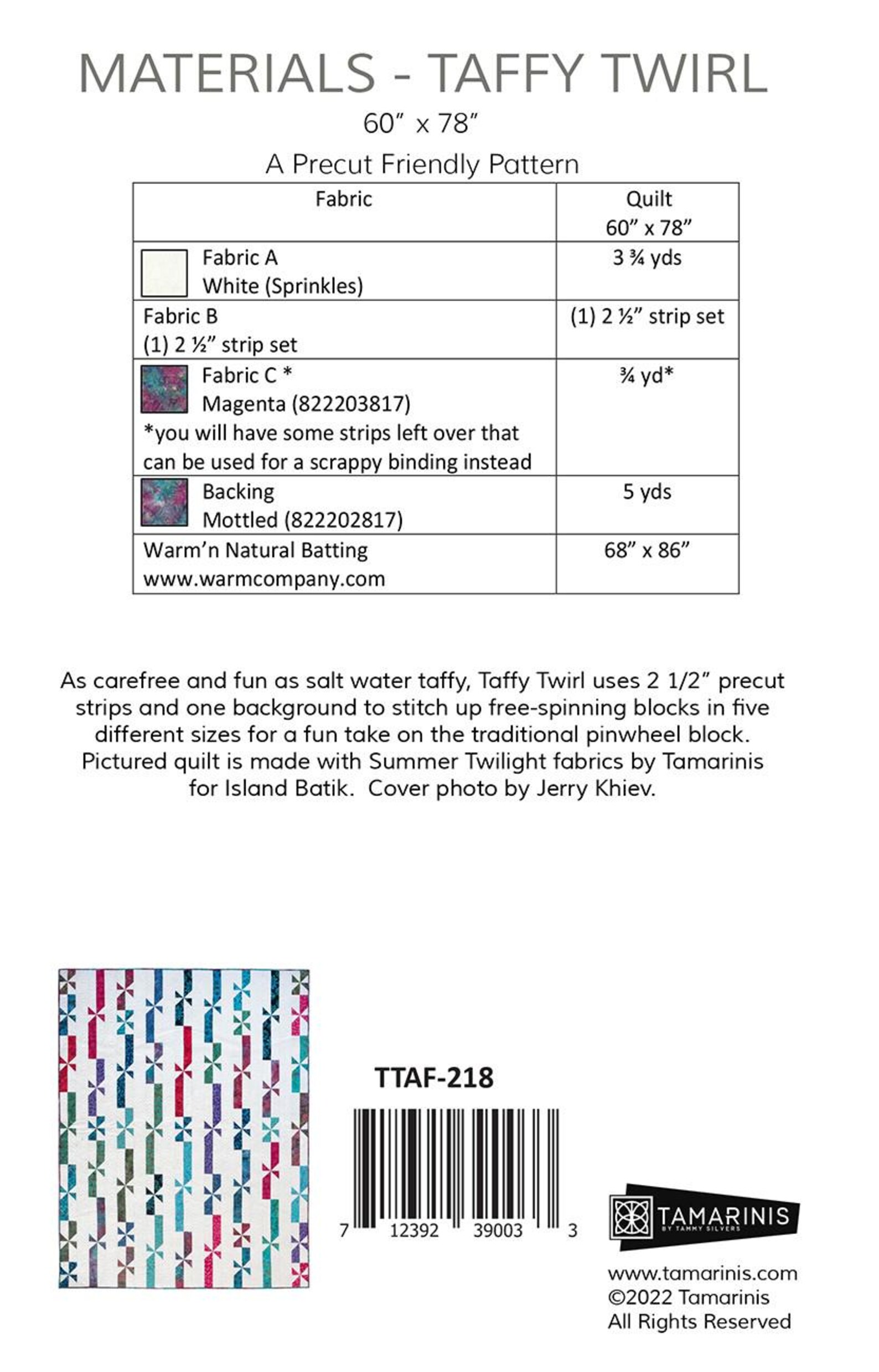 Taffy Twirl Quilt Quilting Pattern, From Tamarinis Patterns BRAND NEW ...