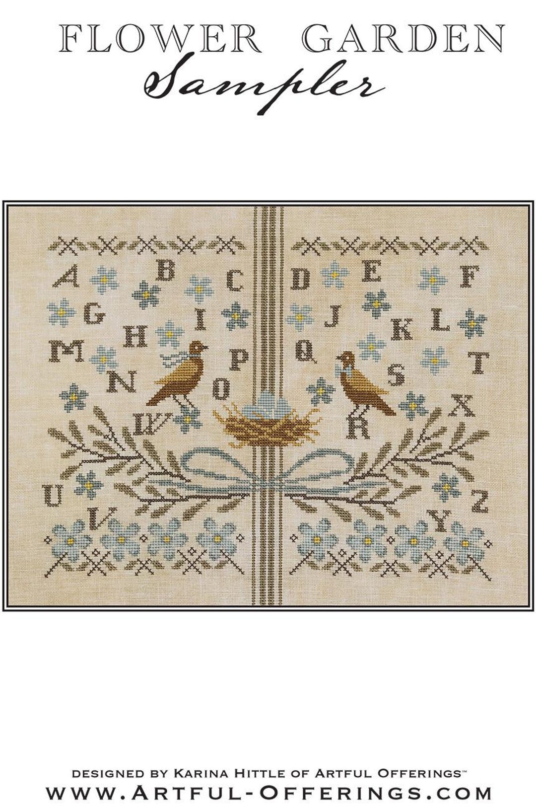 Flower Garden Sampler Cross Stitch Pattern, From Artful Offerings BRAND ...