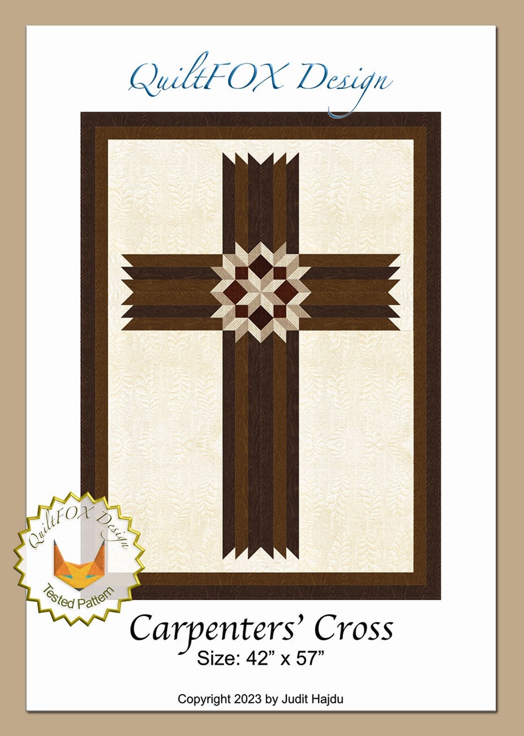 Carpenters Cross Quilt Quilting Pattern, From Quiltfox Designs BRAND ...