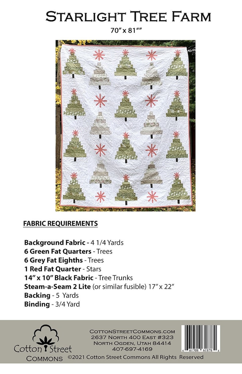 Starlight Tree Quilt Quilting Pattern From Cotton Street - Etsy