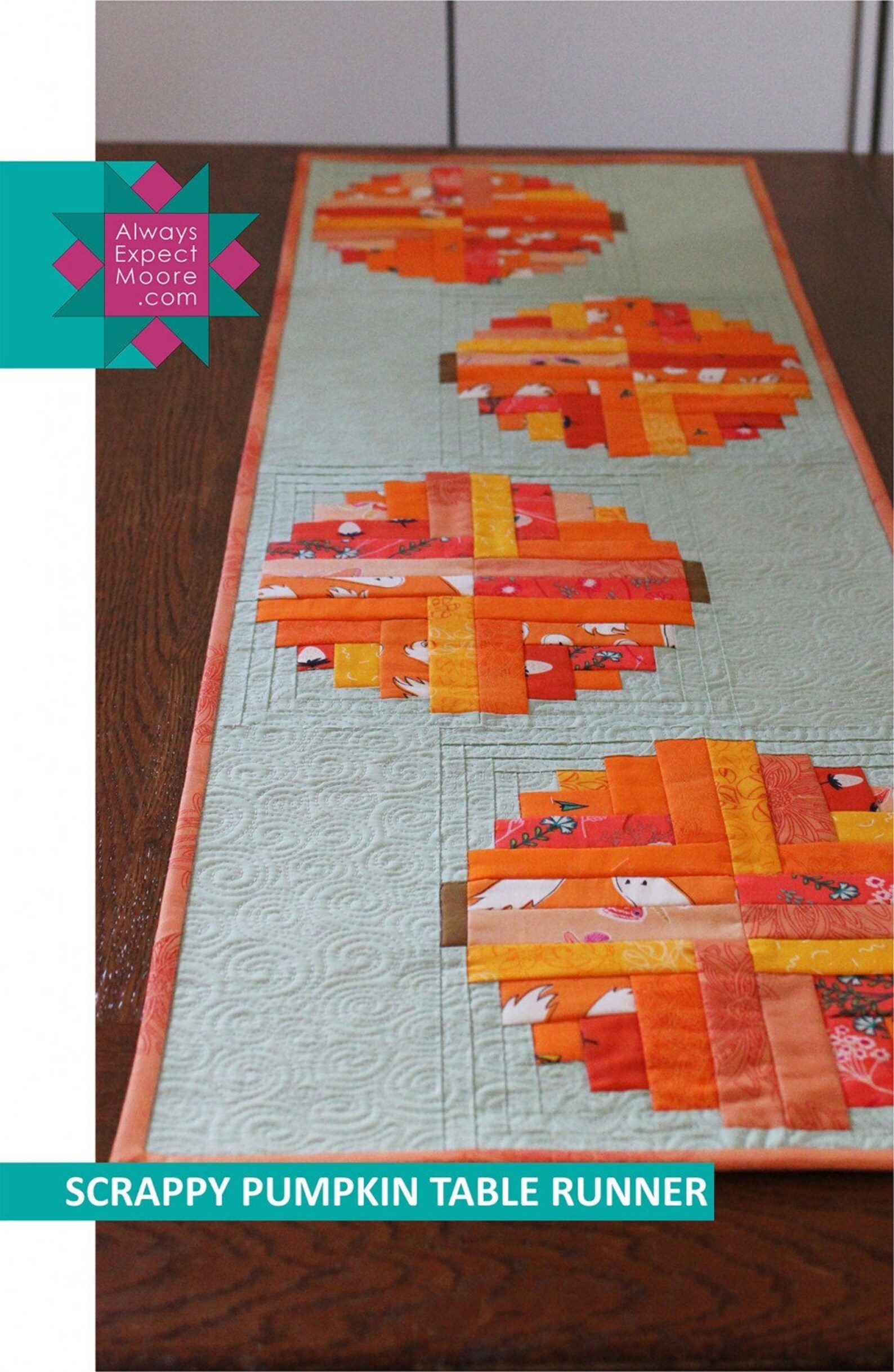 Scrappy Pumpkin Table Runner Quilting Pattern From Carolina Moore ...