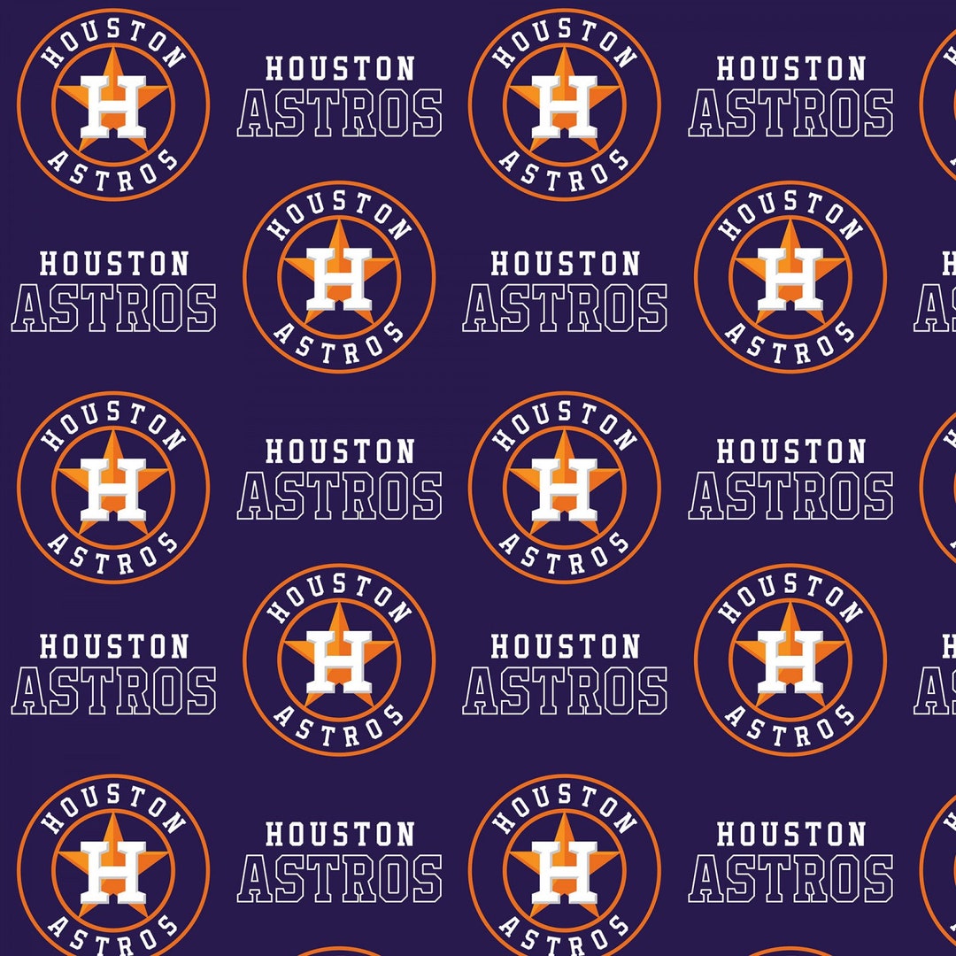 MLB Baseball Houston Astros All Over Woven Cotton Fabric Priced by the ...