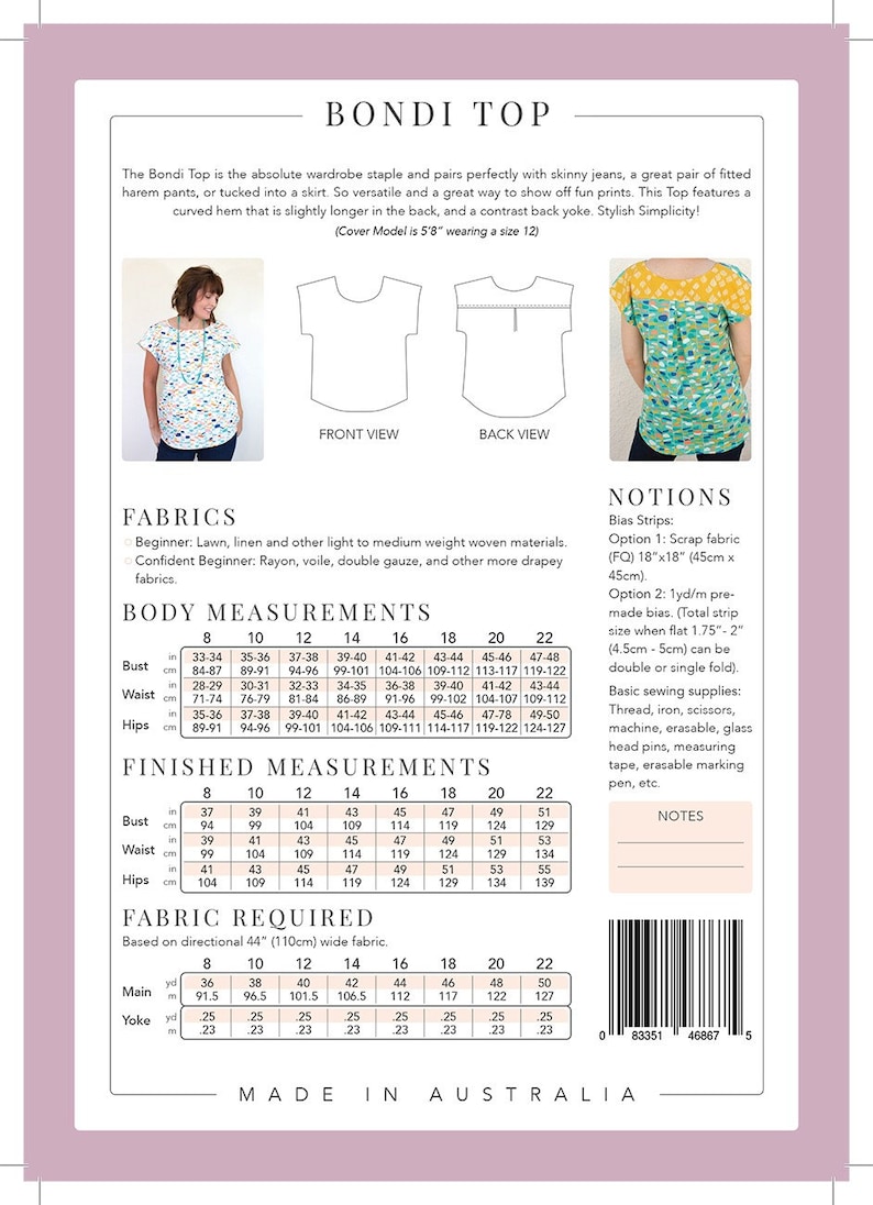 The Bondi Top Shirt Blouse Sewing Pattern From Sew to Grow - Etsy