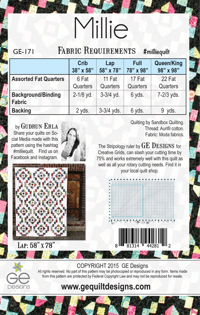 Millie Quilt Pieced Quilting Pattern From G.E. Quilt Designs BRAND NEW ...