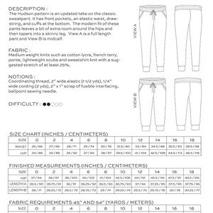 Hudson Pant Sewing Pattern, Make Sizes 0-18, From True Bias Patterns ...