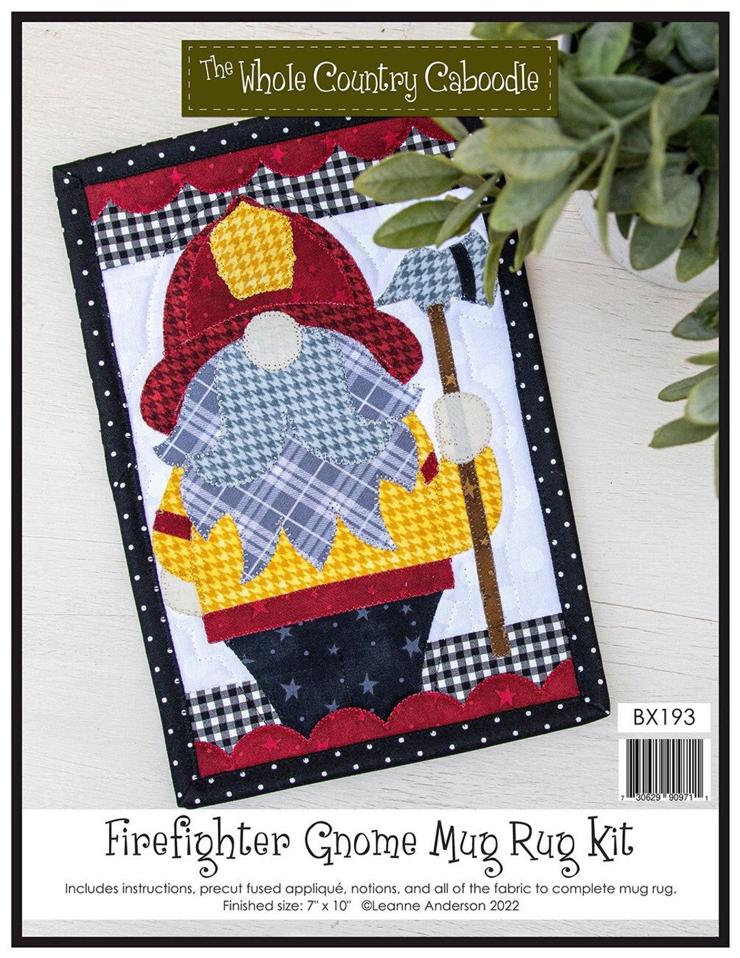 Firefighter Gnome Mug Rug Applique Kit From the Whole Country Caboodle ...