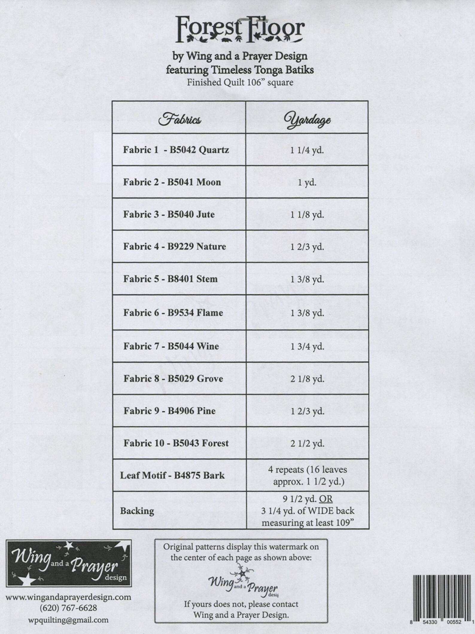 Forest Floor Quilt Quilting Pattern From Wing and A Prayer - Etsy