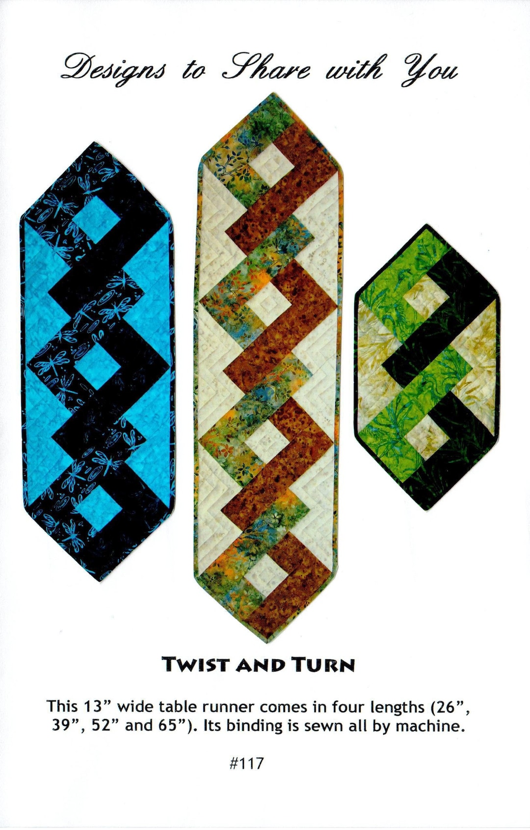 Twist and Turn Table Runner Quilting Pattern, From Designs to Share ...