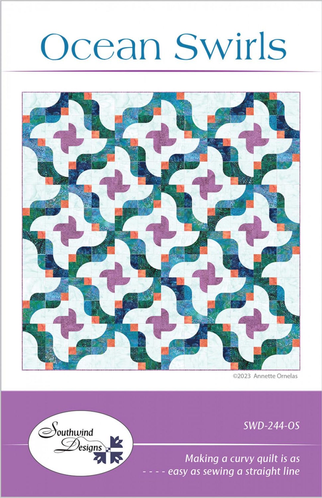 Ocean Swirls Quilt Quilting Pattern From Southwind Designs BRAND NEW ...