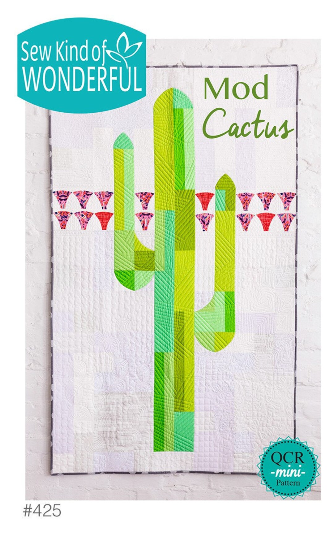 QCR Mini- Mod Cactus Quilt, A Pieced Quilting Pattern by Sew Kind of ...