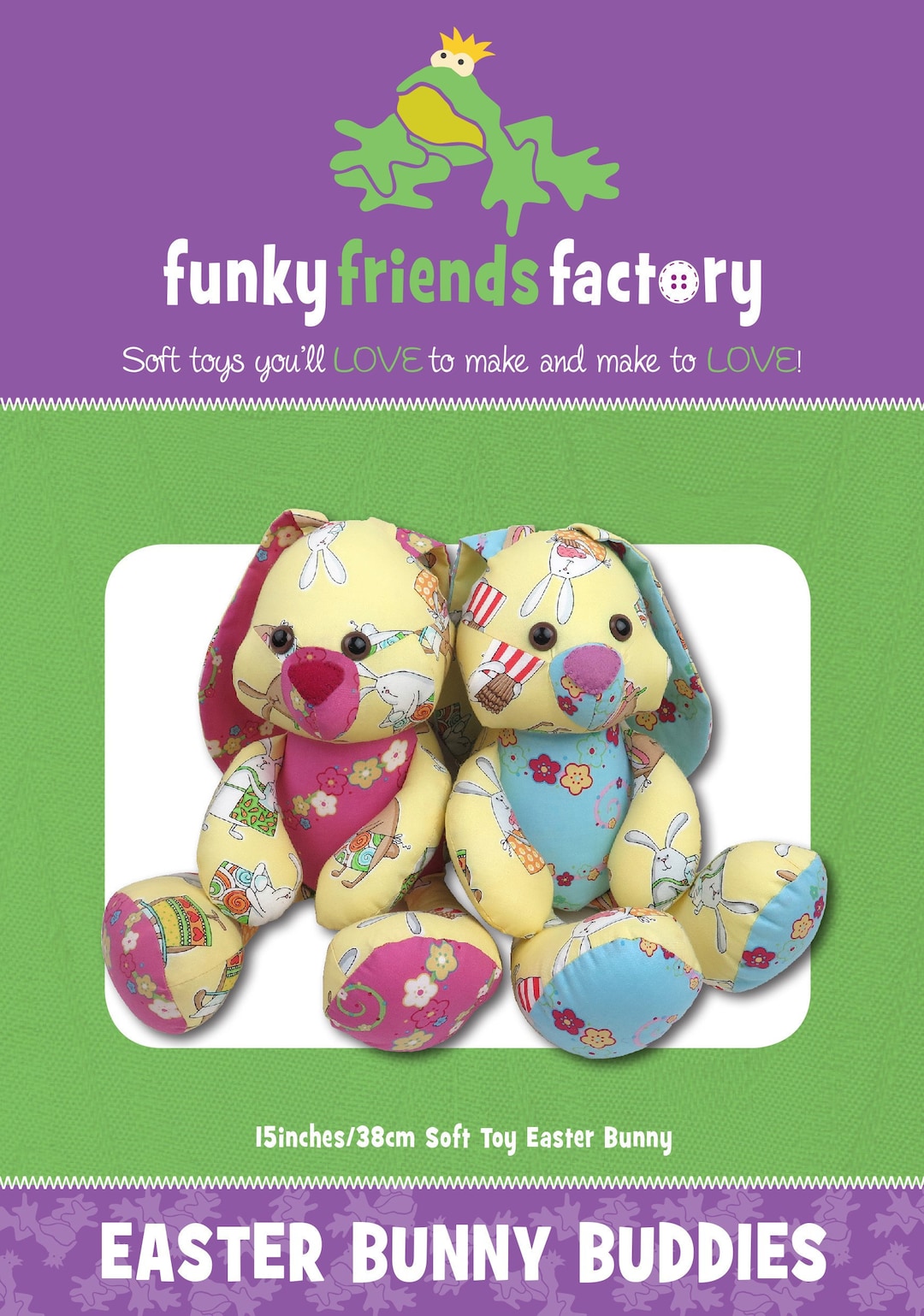 Easter Bunny Buddies Plush Toy Sewing Pattern From Funky Friends ...