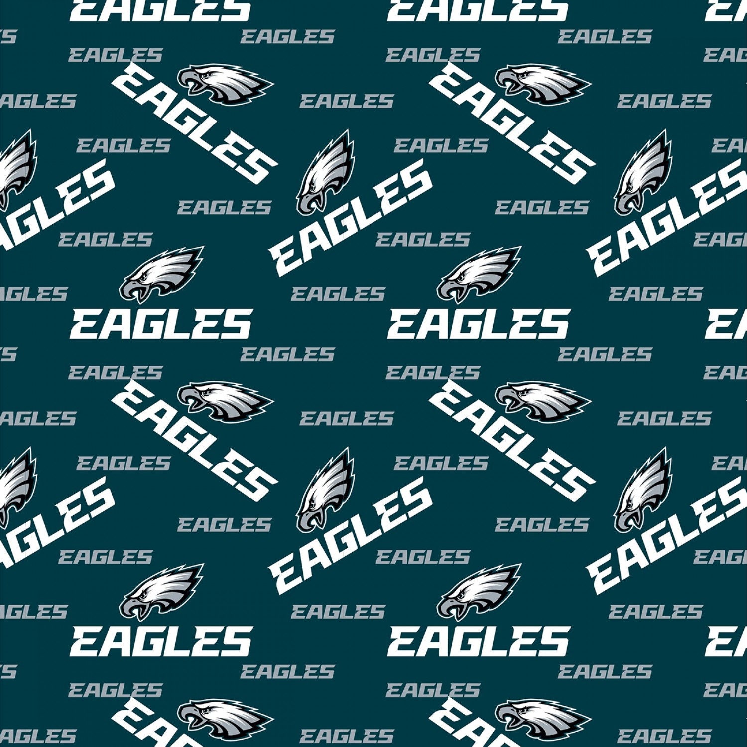 NFL Philadelphia Eagles All Over Football Team, Woven Cotton Fabric ...
